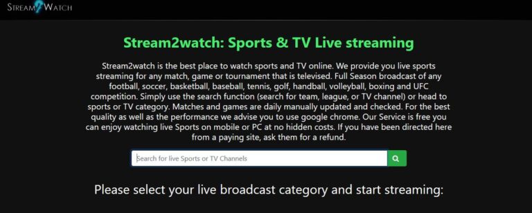 Stream2Watch: Top 10 Sports Streaming Alternatives - MySportDab