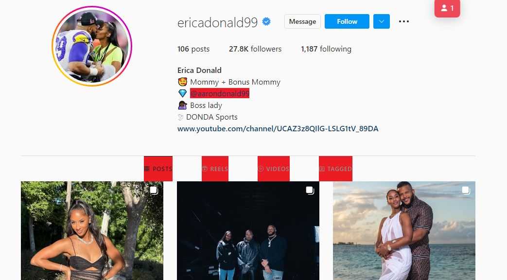 Erica Donald Bio: Aaron Donald Wife (Erica Sherman) - MySportDab
